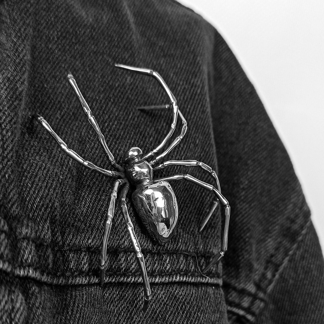 Medium Forged Pin "spider" - Stainless Steel Halloween Pin, Handcrafted ...
