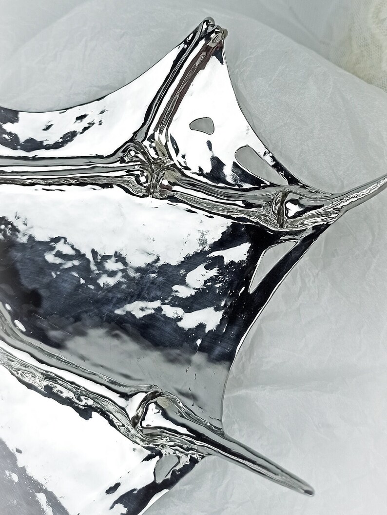 Dragon Wing - Hammered Serving Tray - 18/8 Stainless Steel - Fully ...