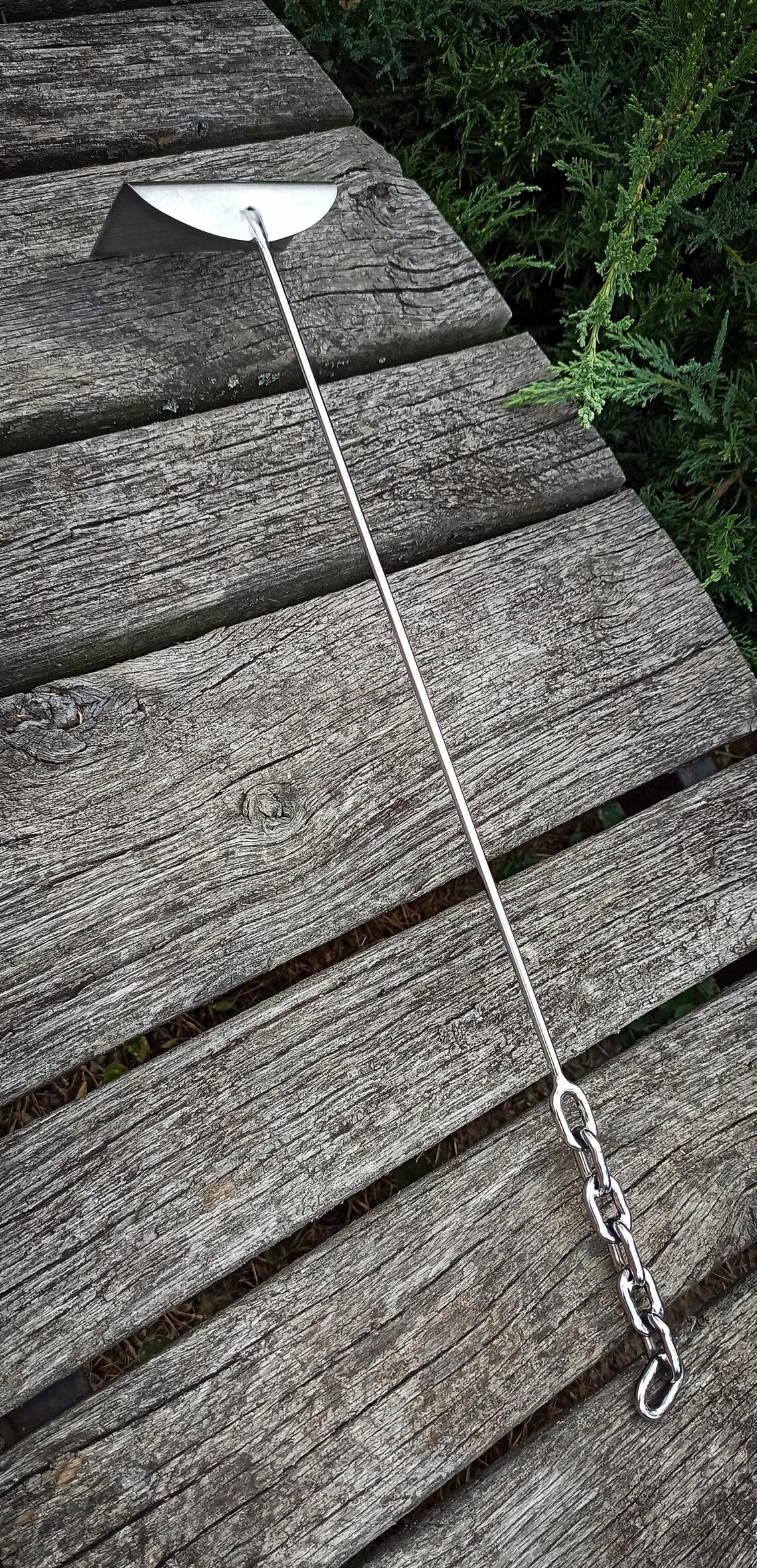 Stainless Steel Charcoal Grill Rake, BBQ Fire Rake Anchor Chain Design ...