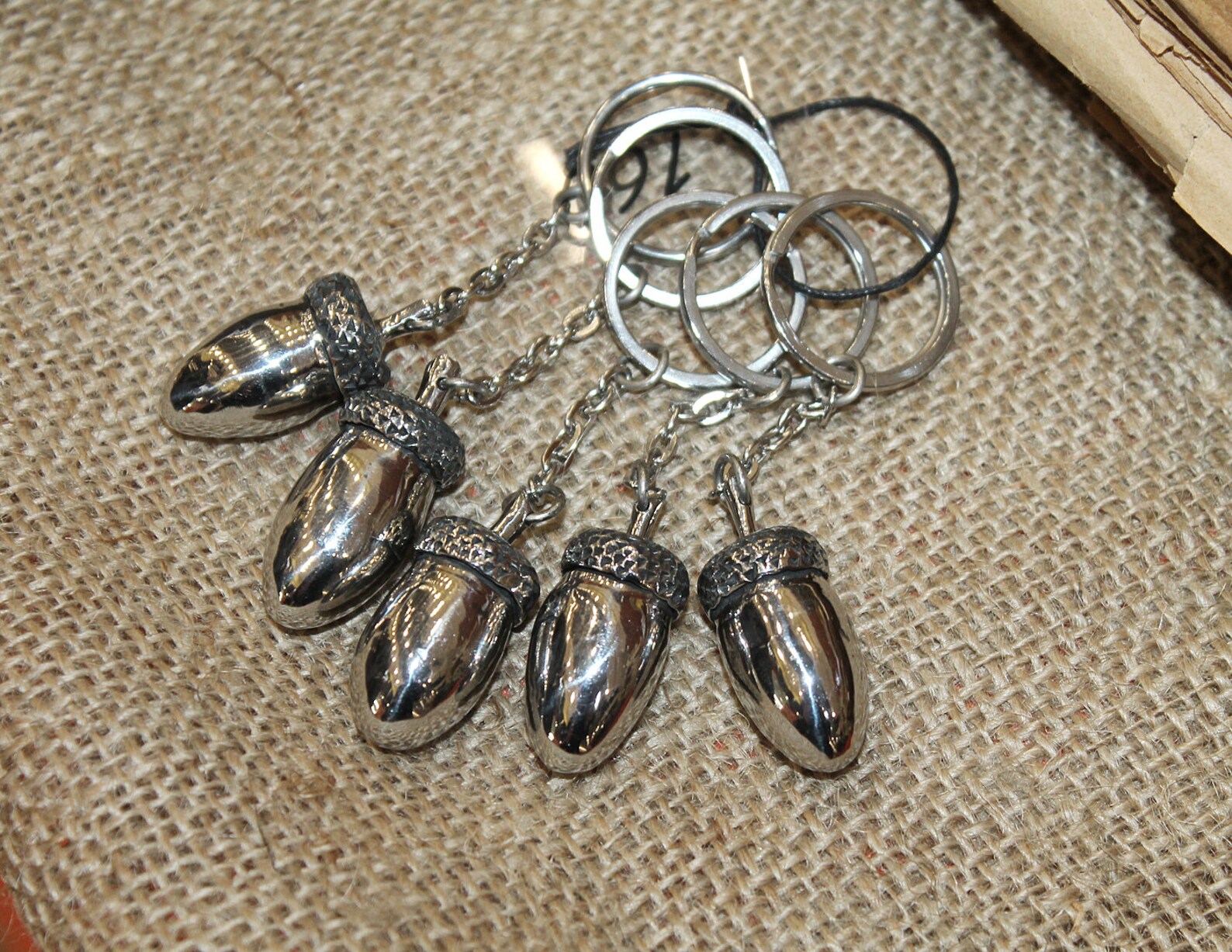 Forged Key Ring Acorn - Stainless Steel, Hand Forged, Keychain - Etsy