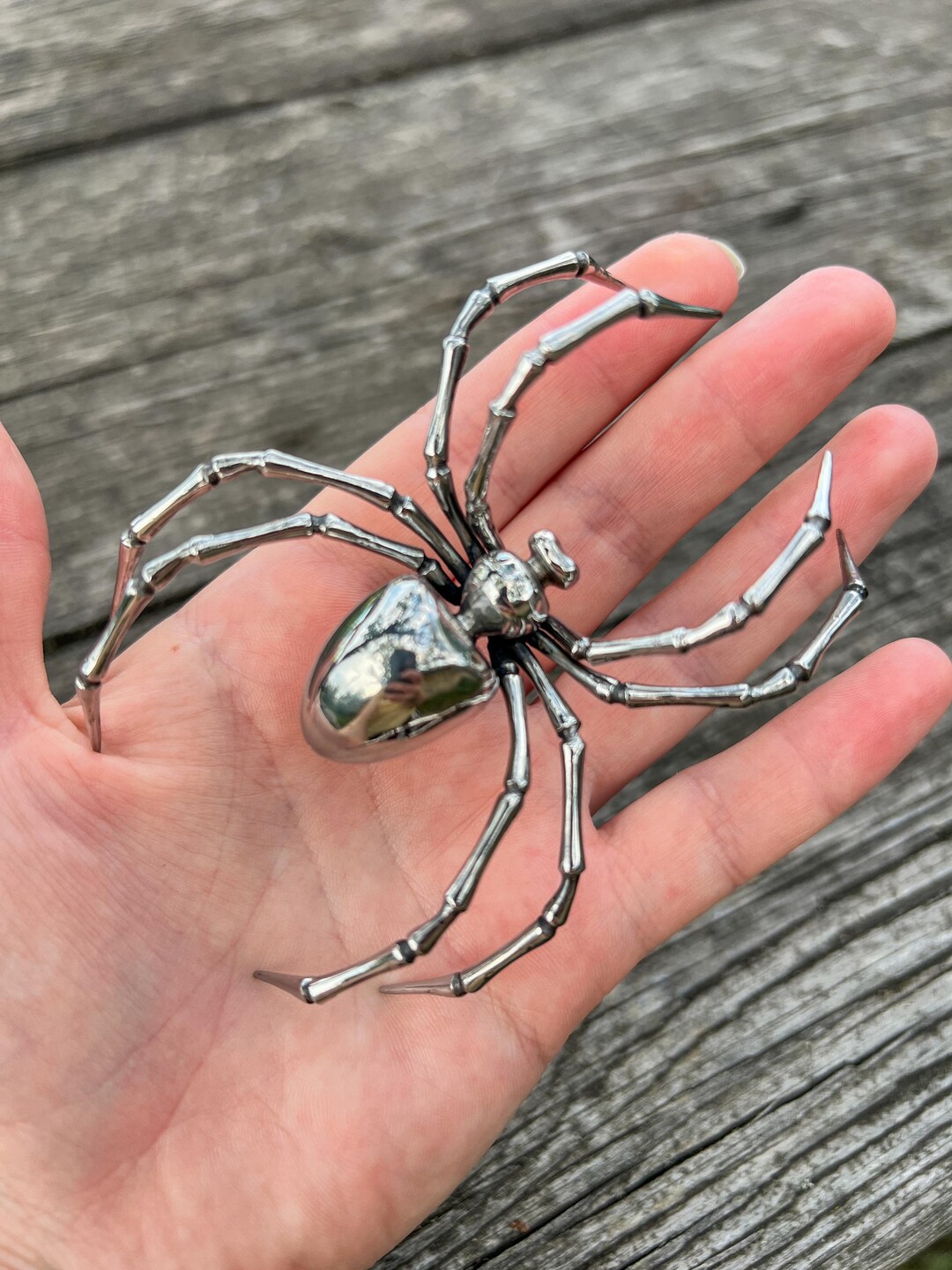 Large Forged Spider Figurine 3.5” - Handcrafted Stainless Steel Gothic ...