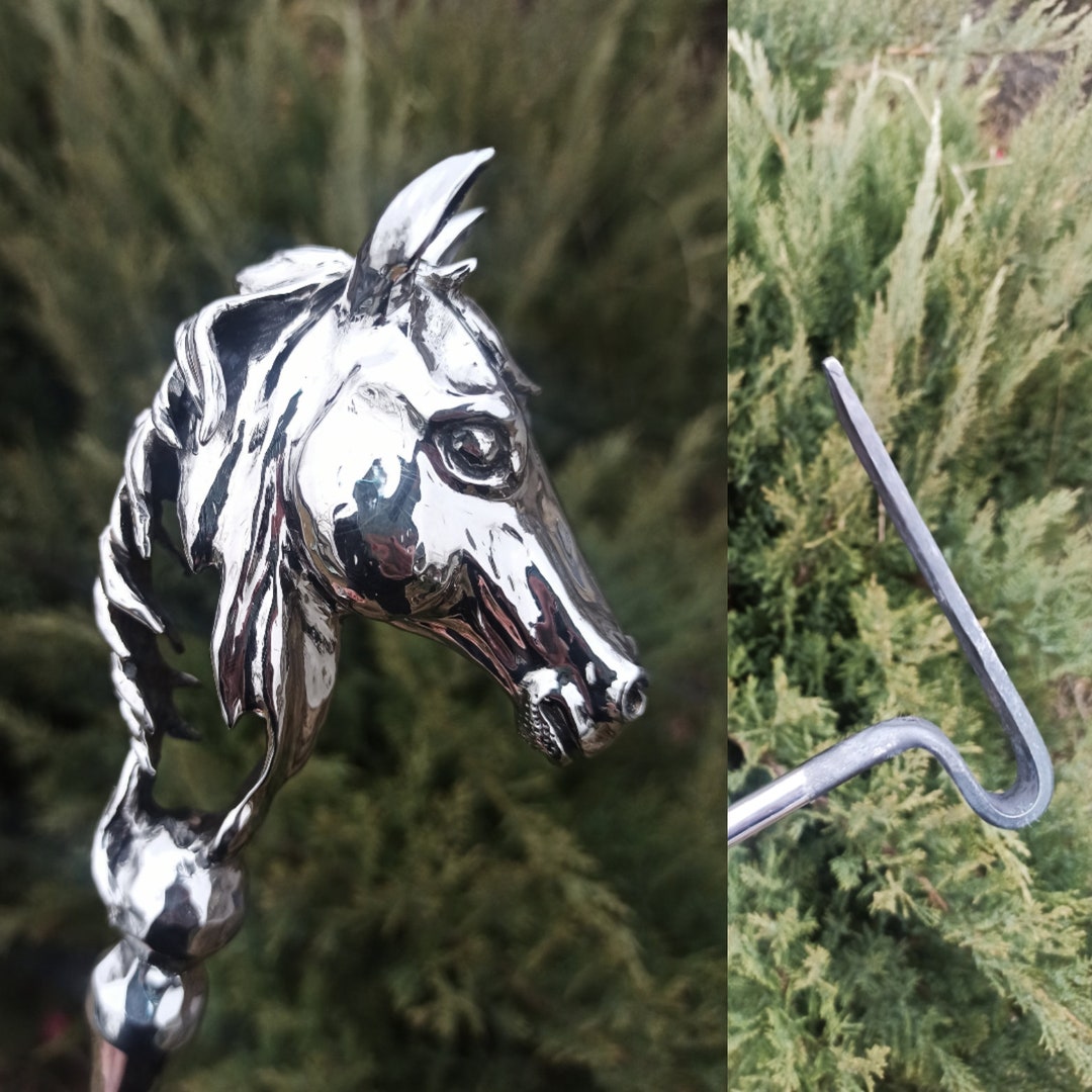 Mustang - Horse Head Forged Fire Poker for BBQ, Grill, Fireplace, Fire ...