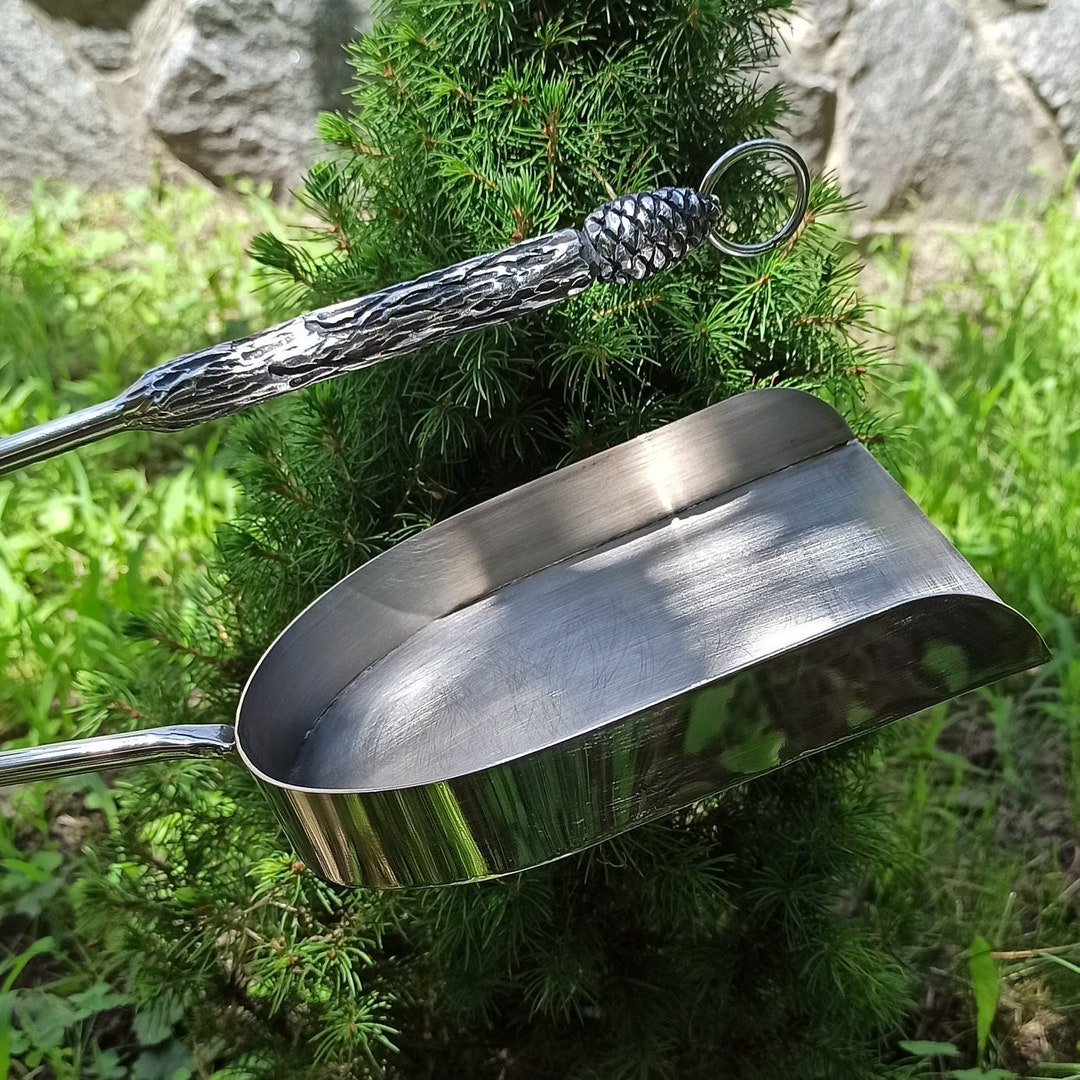 Pine Cone - Hand Forged Shovel for Grill, Ash Scoop Fireplace, BBQ Fire ...