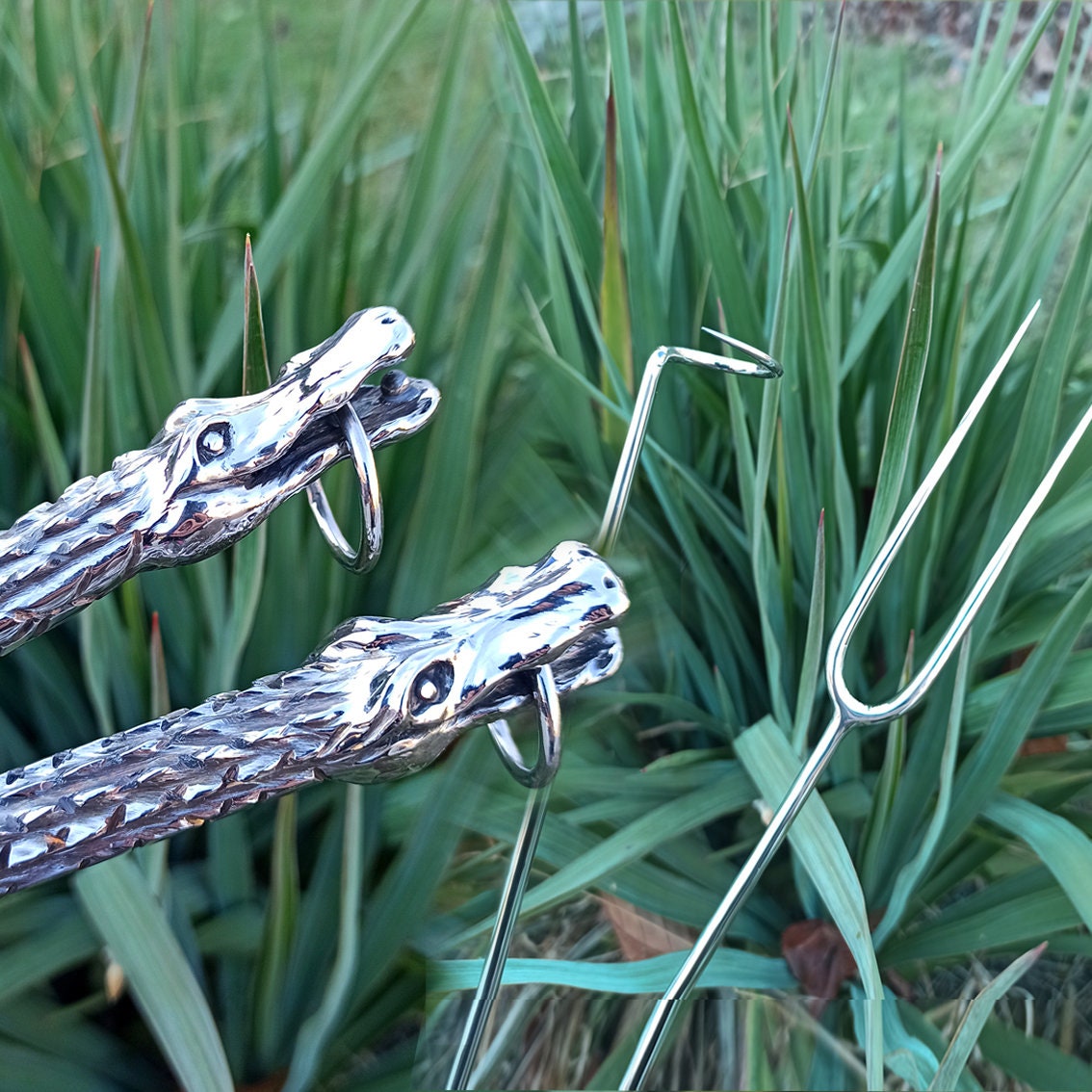 Alligator Forged Grill Fork and Turner hook Stainless Steel AISI 304 ...