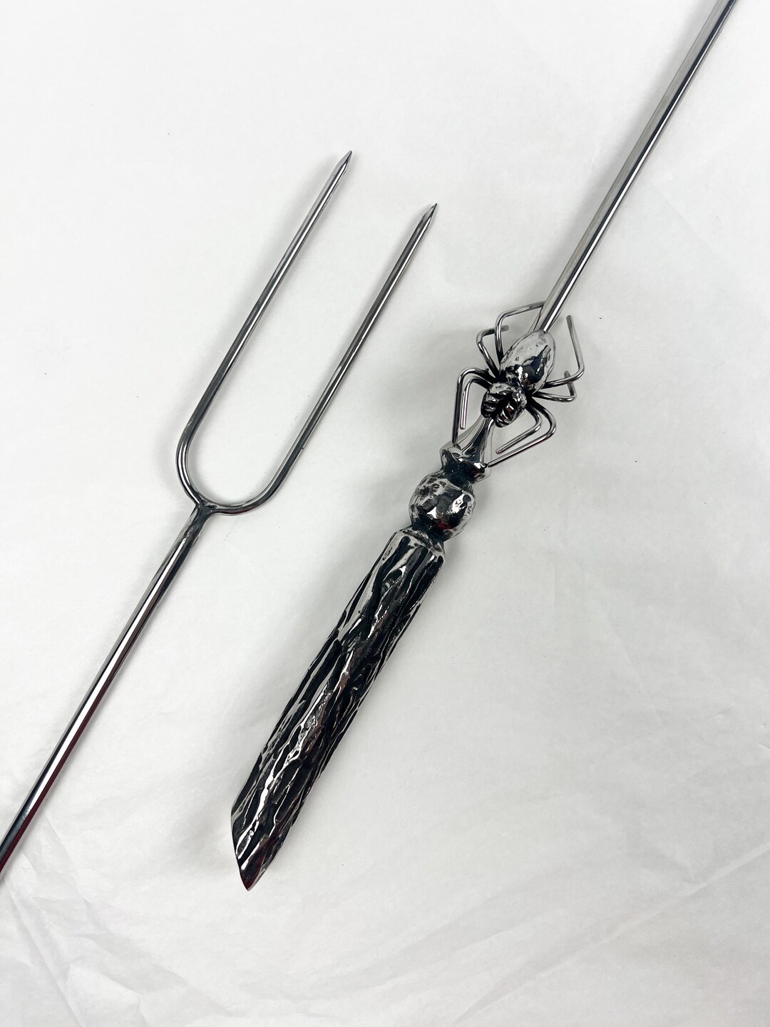 Forged Sausage Forks Set "spider" - 2 Pc - Long Marshmallow Toasting ...