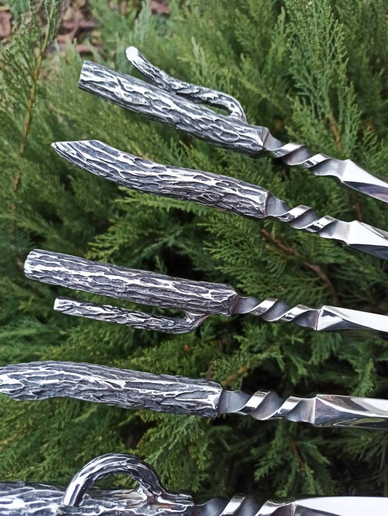 Gift Set of Forged Skewers forest Spirit for | Etsy
