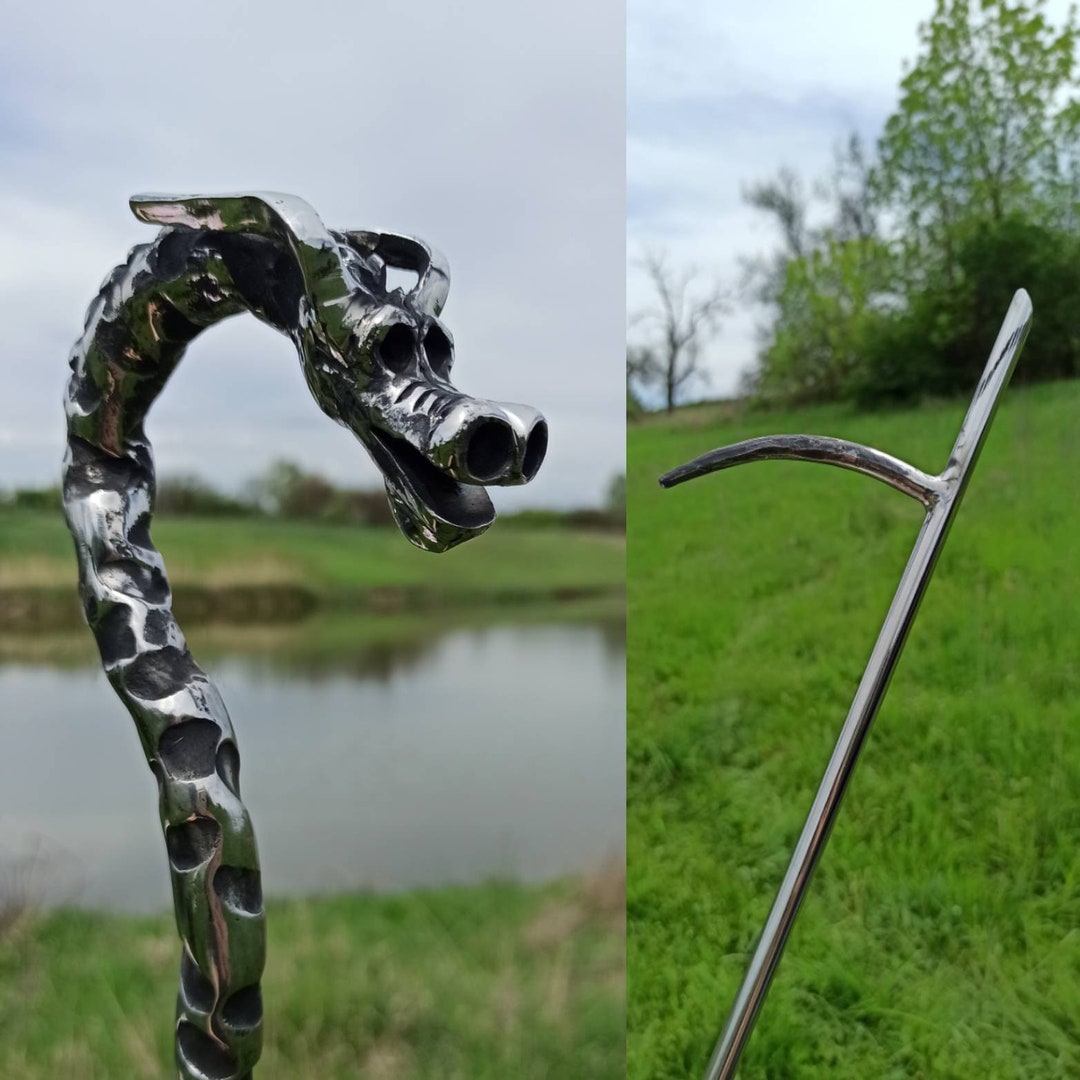 Hand Forged Fire Hook "dragon" Poker, Stoker for Grill, Fireplace, BBQ ...