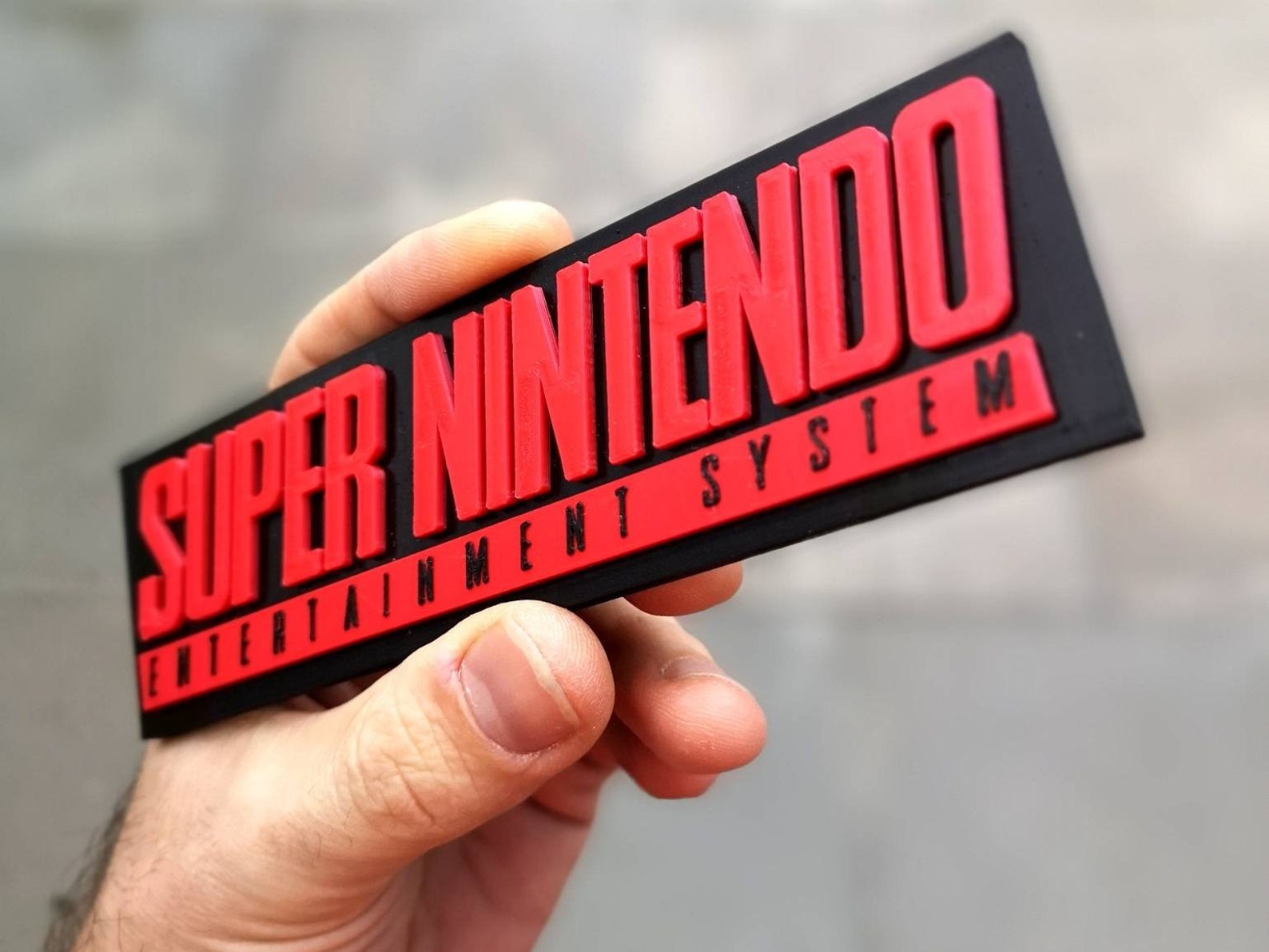 Super Nintendo logo fridge magnet/shelf display Retro 80s | Etsy