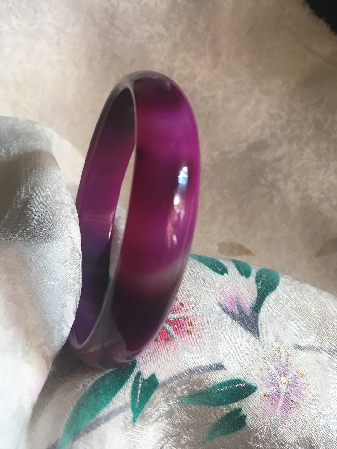 61mm Nice Lavender Mauve Plum Purple Certified Chalcedony Agate Jade ...