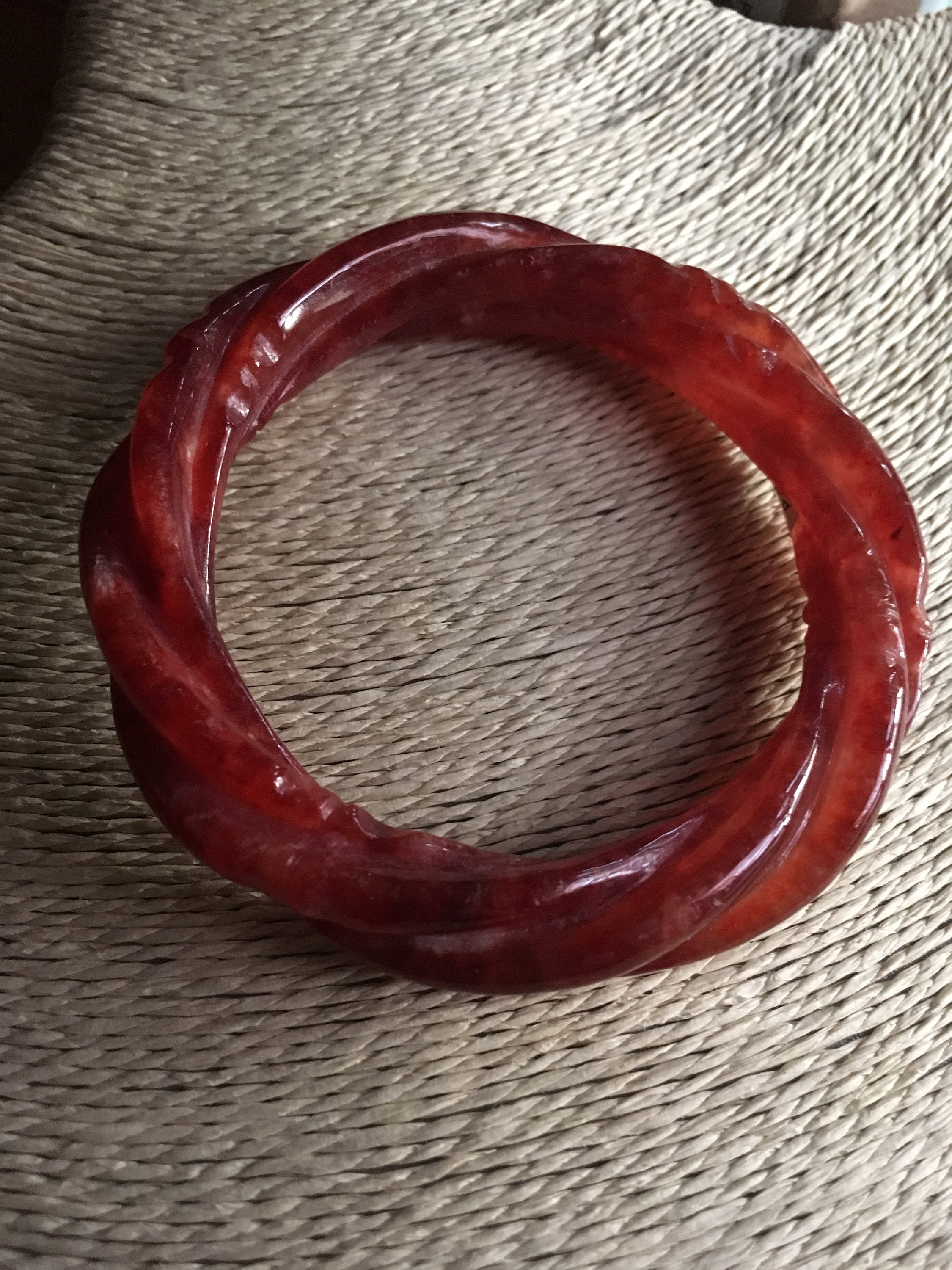 Red 59.75mm Natural Very RARE Carved Rope Jadeite Jade - Etsy