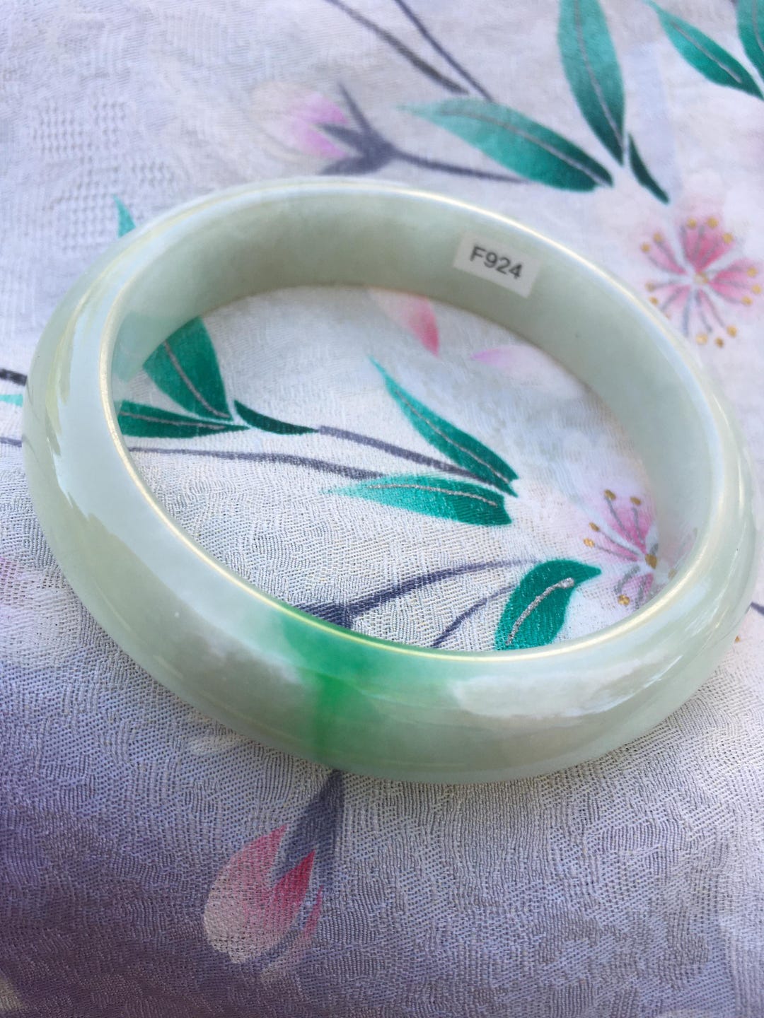 56.5mm Jadeite Jade With Imperial Spot Square Hand Carved Bangle #924 ...