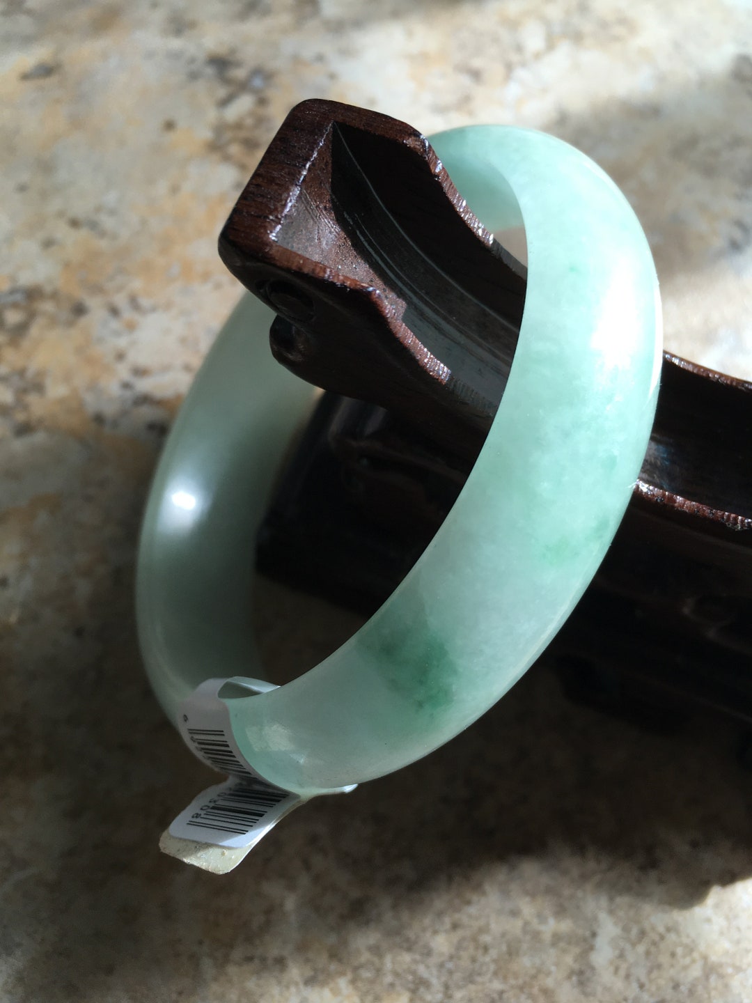60mm Moss in Snow Green White Jadeite Jade Bangle Square Cut #142 293ct ...