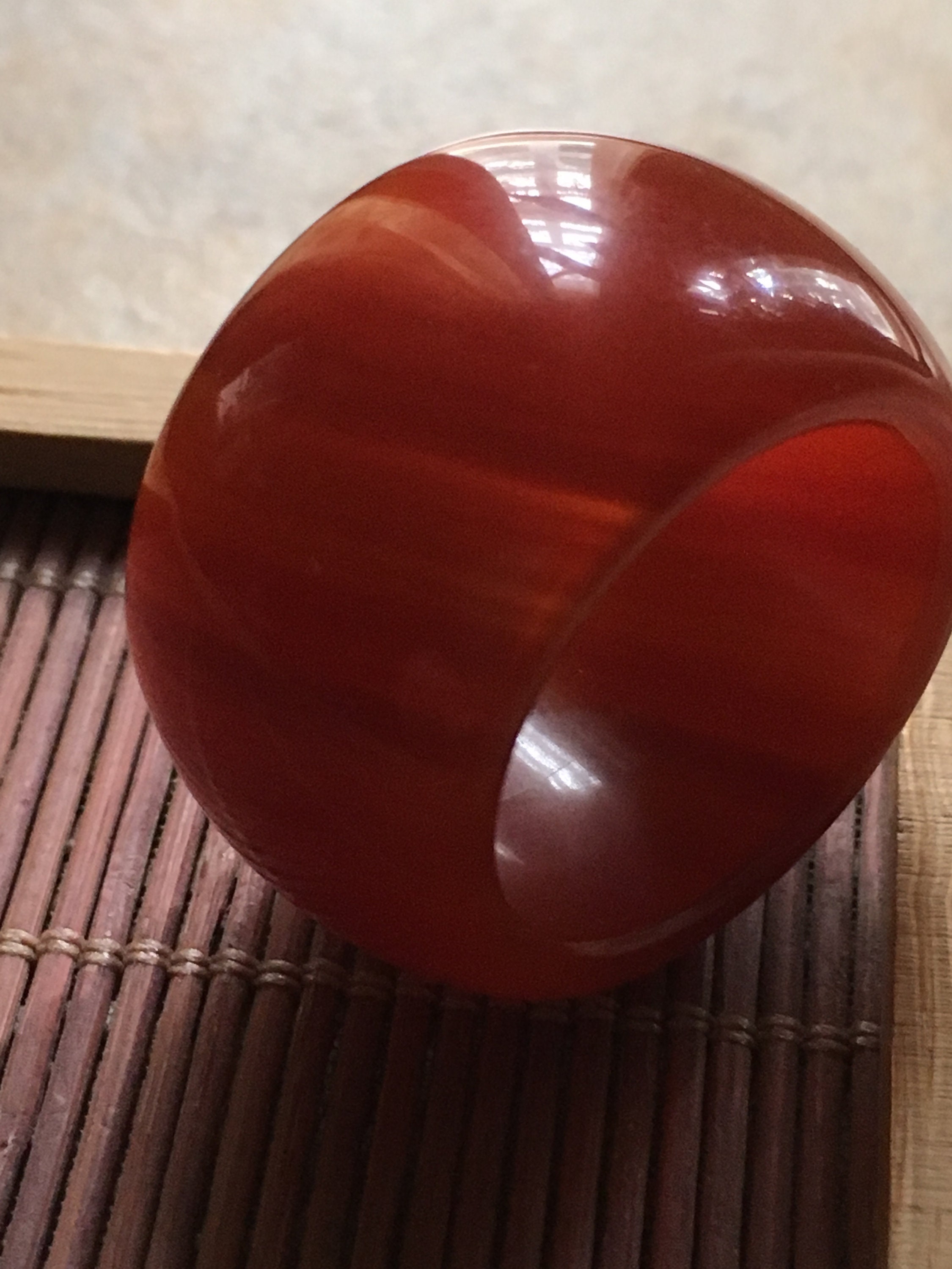 Sz12.5 Flames of Banded Orange Red Fire Agate Jade Band Thick Ring 8.4 ...