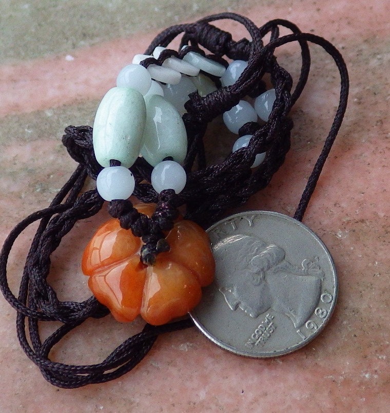 Red Lotus Flower! Certified Red 100% Natural A Jade Jadeite Necklace ...