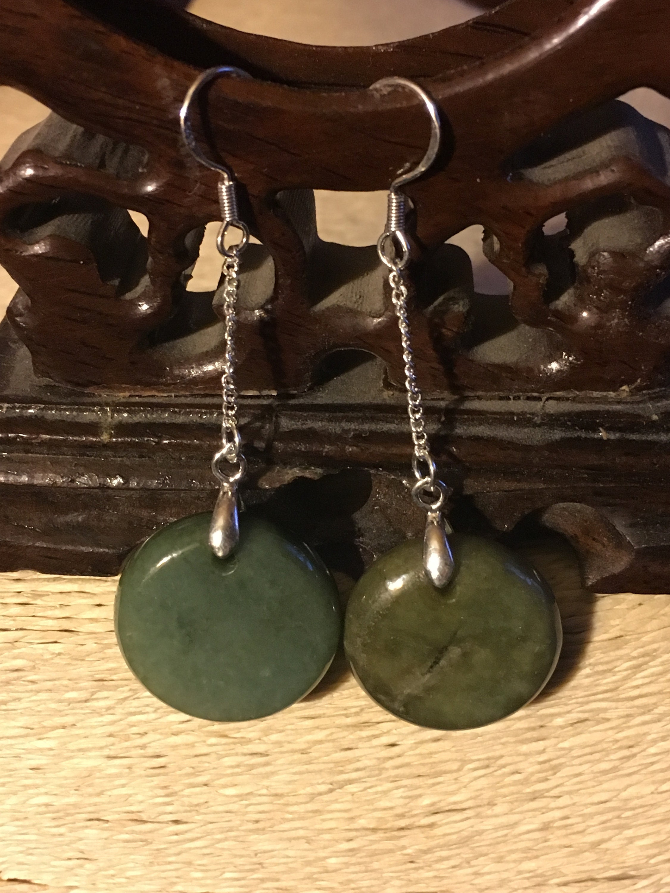 Solid Jadeite Discs Blue Green Jadeite Jade Dangle 22mm | Etsy