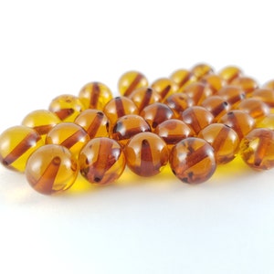 8 Mm Baltic Amber Beads / Round Amber Beads / Cognac Color / With ...