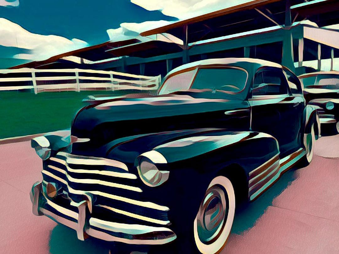1947 Chevy Fleetline Art Deco Print: Vintage Automobile Fine Art - Etsy