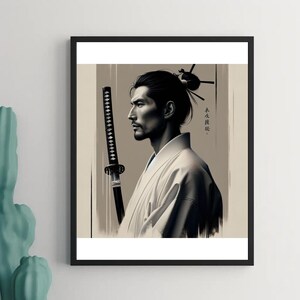 Samurai Art Print Traditional Japanese Warrior Elegant Decor ...