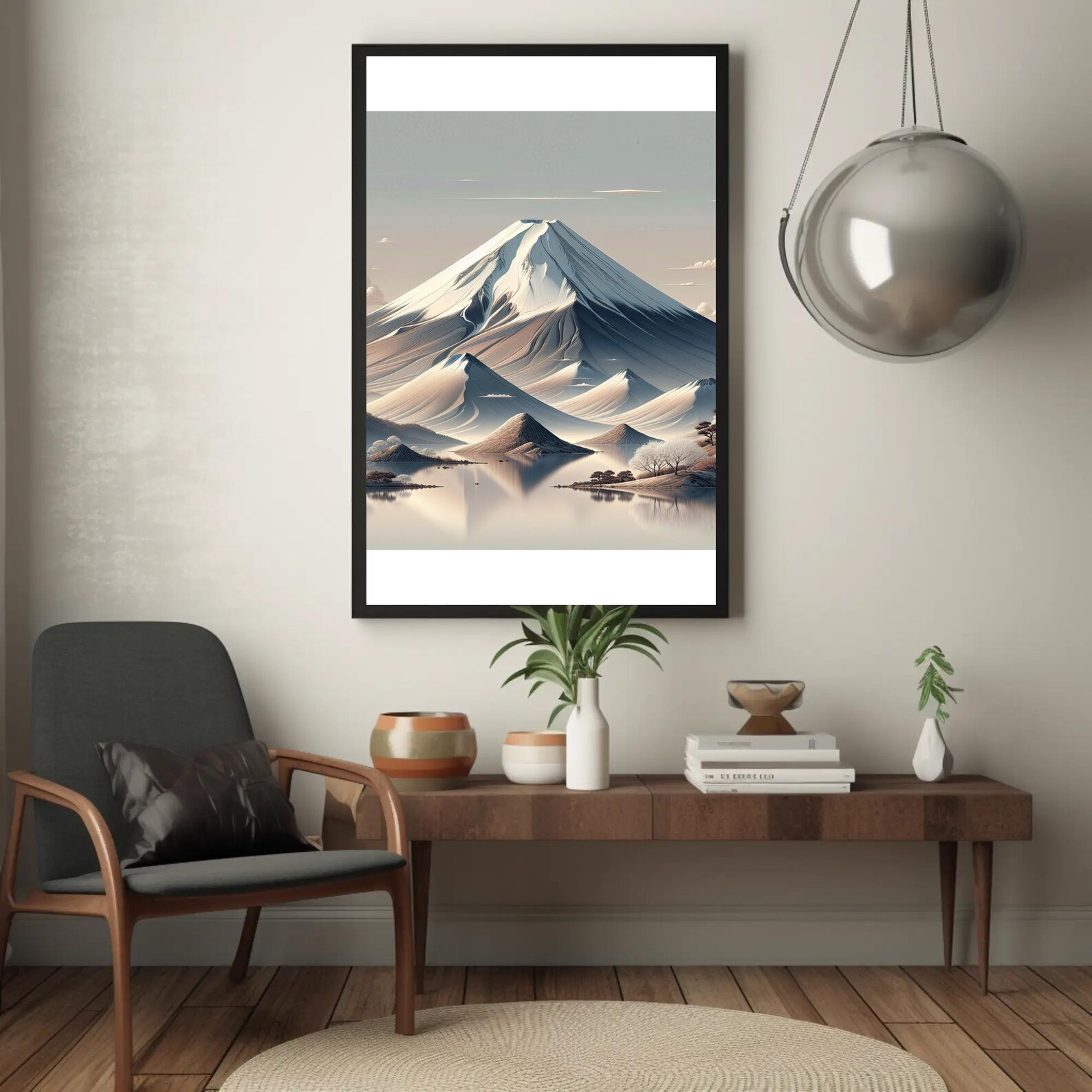 Serene Mount Fuji Reflection Print Tranquil Landscape Art Scenic Nature ...