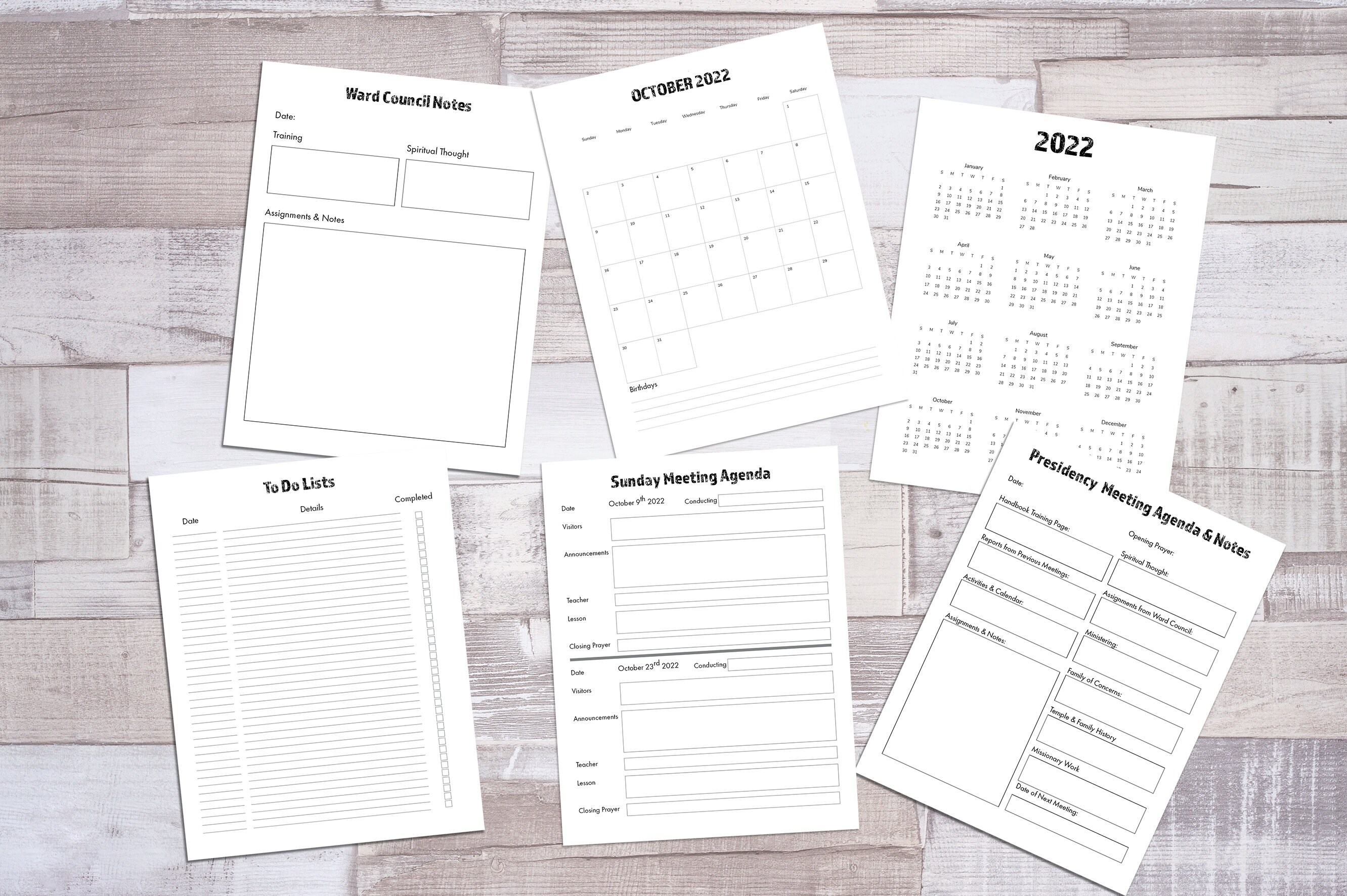 LDS Elders Quorum Presidency Planner 2022 Printable Instant | Etsy