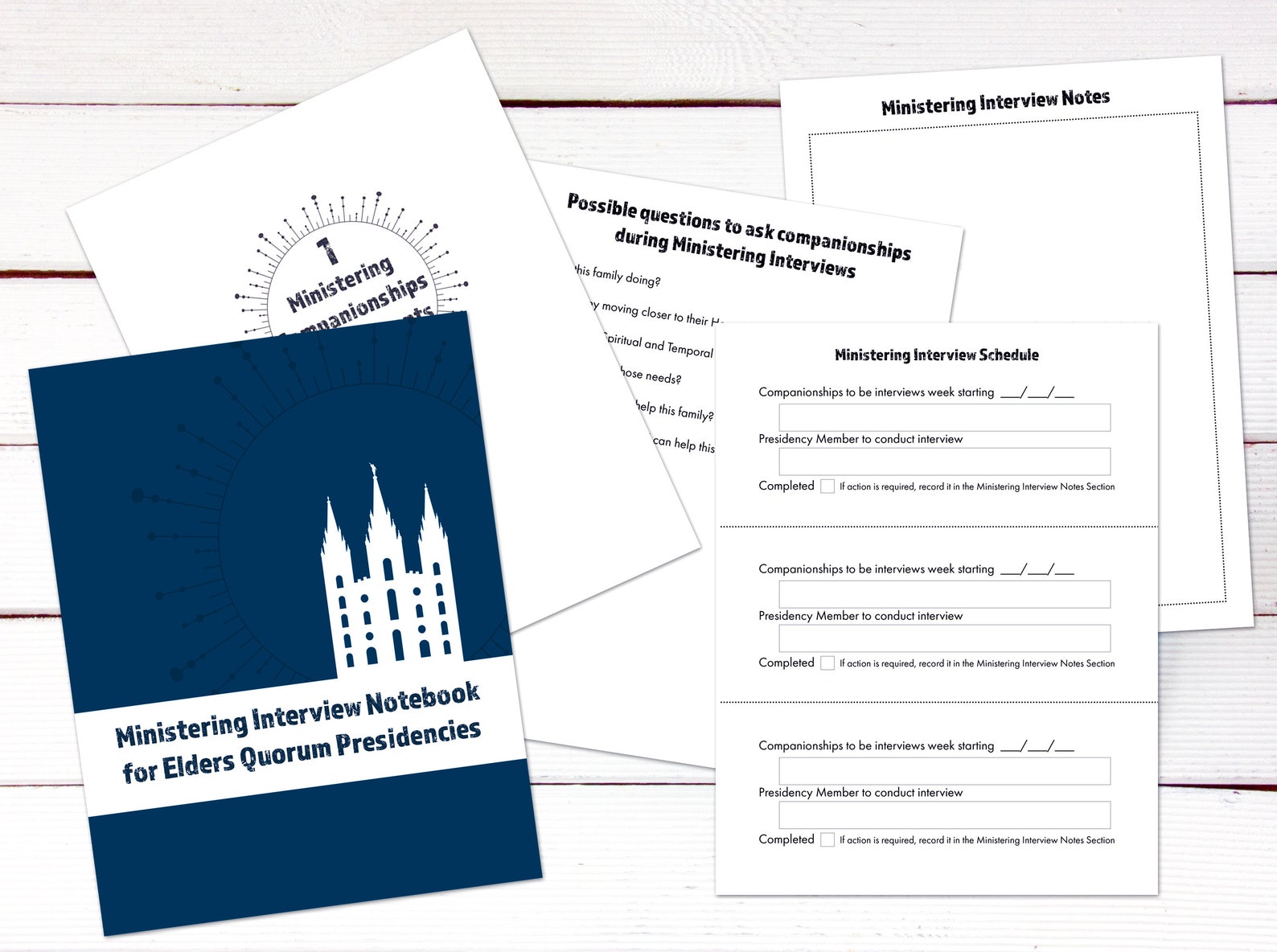 LDS Ministering Interview Notebook for Elders Quorum Presidencies ...