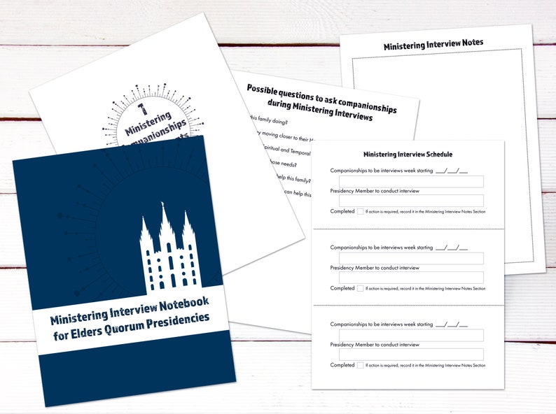 LDS Ministering Interview Notebook for Elders Quorum Presidencies ...