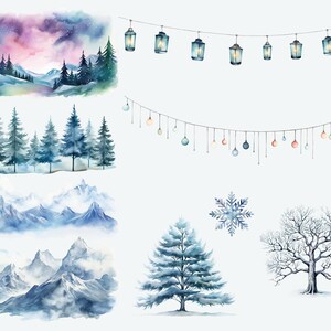 Winter Wonderland Clipart, DIGITAL DOWNLOAD, Christmas Arctic Animals ...