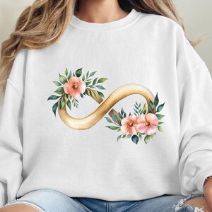 Coquette Autism PNG, Gold Infinity Symbol With Boho Flowers Clipart ...