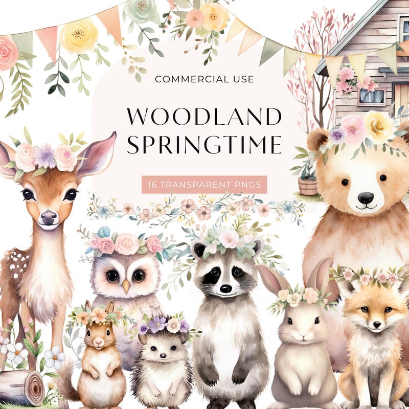 Spring Animals Clipart - Etsy