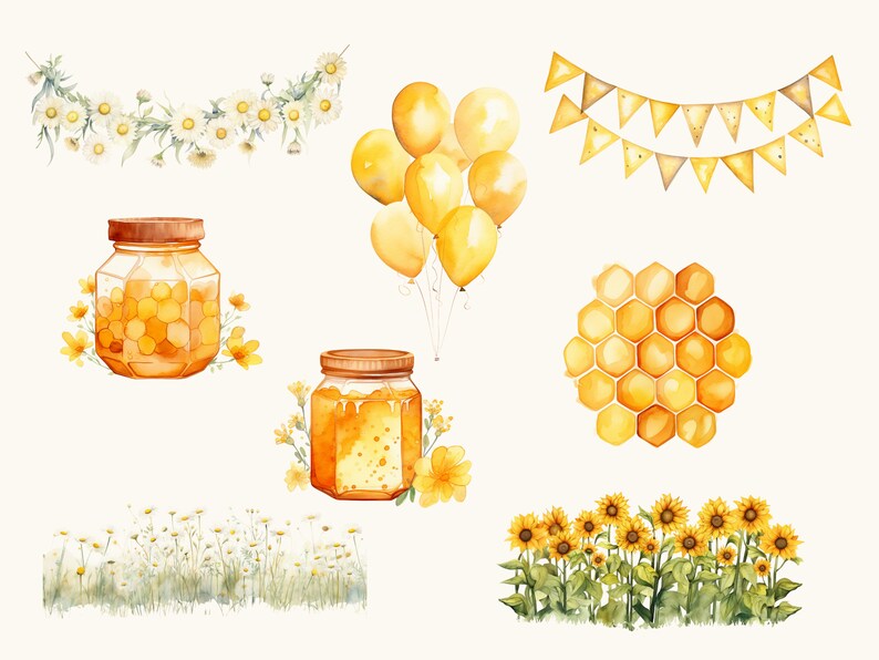 Baby Bee Clipart, DIGITAL DOWNLOAD, Cute Bee Watercolor Clipart, Bee ...