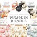 Watercolor Pumpkin Clipart Bundle, DIGITAL DOWNLOAD, Pink Blue White ...
