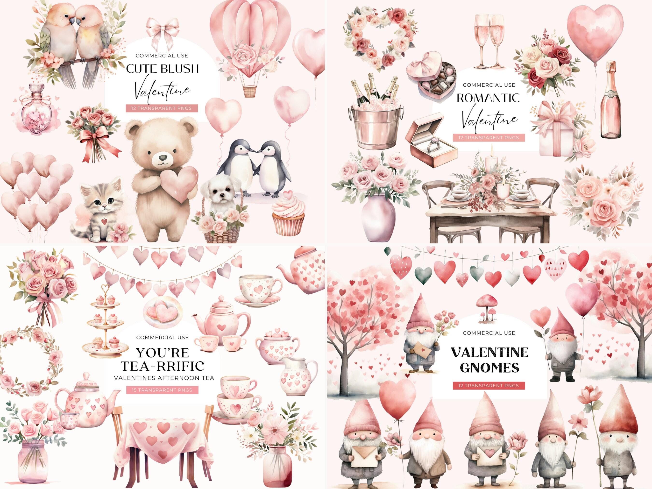 Valentines Day Clipart Bundle, DIGITAL DOWNLOAD, Boho Valentine Clipart ...