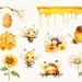 Baby Bee Clipart, DIGITAL DOWNLOAD, Cute Bee Watercolor Clipart, Bee ...