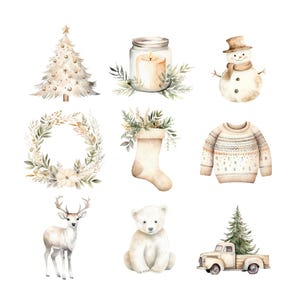 Hygge Christmas Clipart, DIGITAL DOWNLOAD, Cozy Neutral Winter Clipart ...