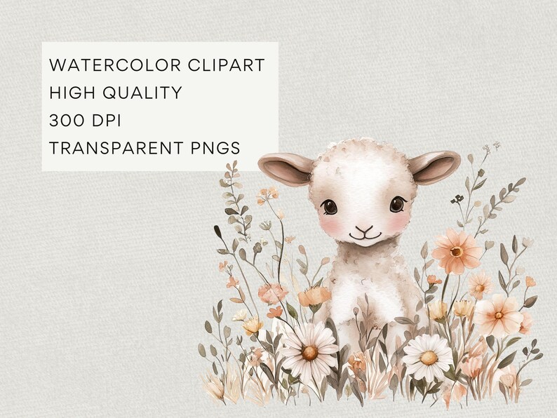 Boho Easter Clipart, Watercolor Neutral Spring Clip Art, Rustic Wreath ...