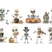Funny Skeleton Clipart, DIGITAL DOWNLOAD, Quirky Cute Halloween Clip ...