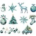 Teal Christmas Clipart, DIGITAL DOWNLOAD, Watercolor Hanging Ornament ...