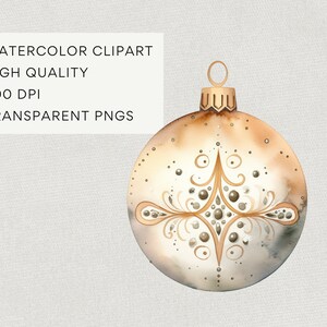 Christmas Bauble Clipart, DIGITAL DOWNLOAD, Neutral Winter Ornament ...