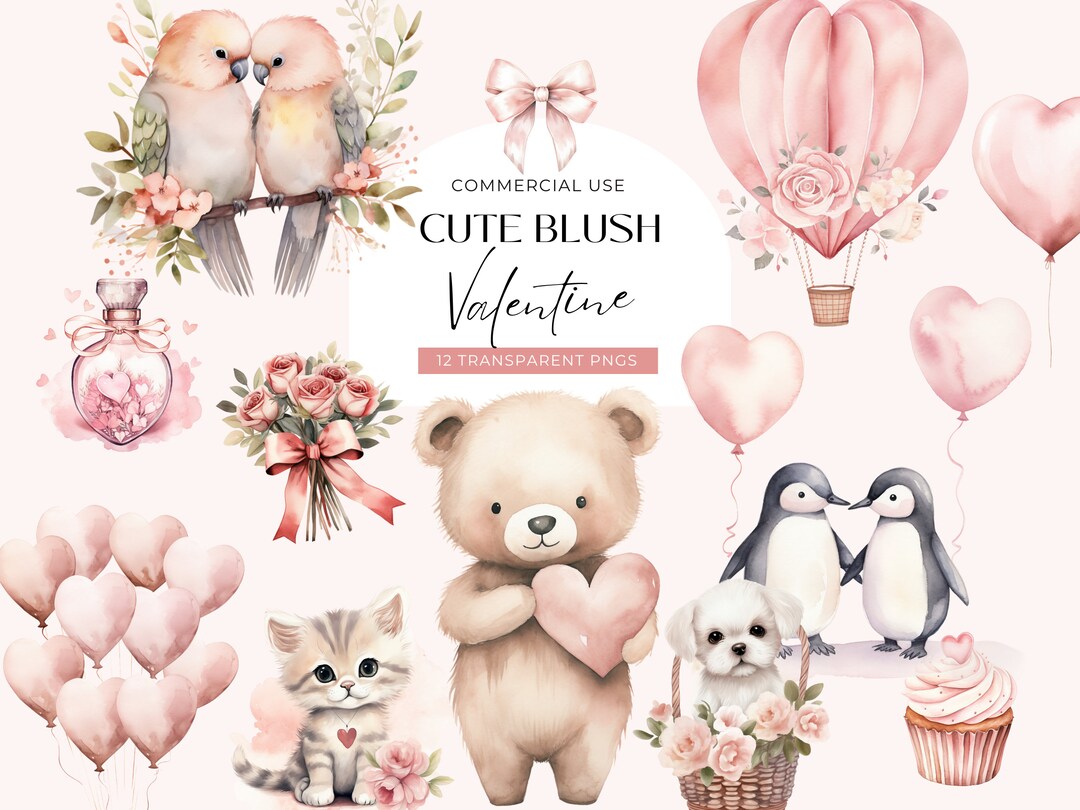 Cute Valentine Clipart, DIGITAL DOWNLOAD, Valentines Day Teddy Bear ...