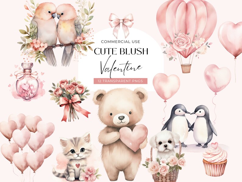 Cute Valentine Clipart, DIGITAL DOWNLOAD, Valentines Day Teddy Bear ...