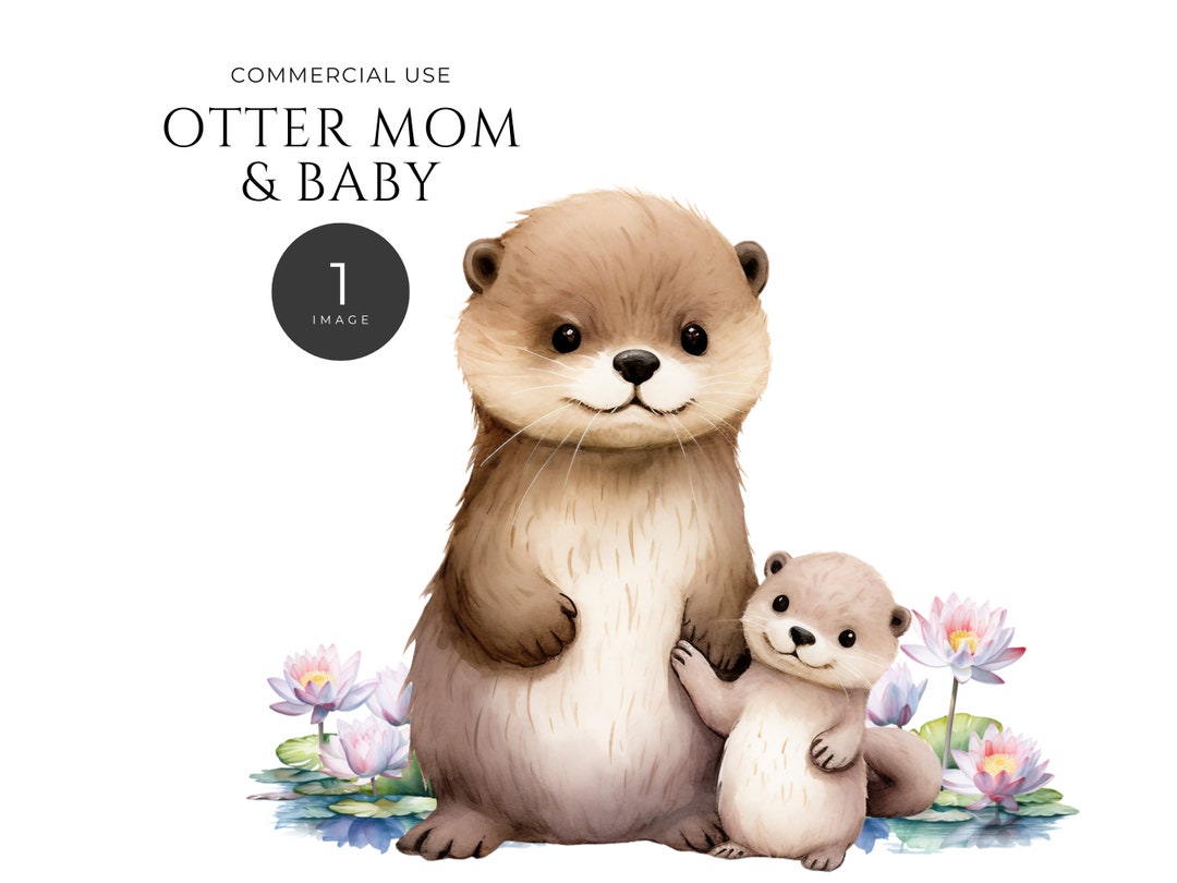 Baby Animal and Mom Clipart, Single Image DIGITAL DOWNLOAD, Cute ...