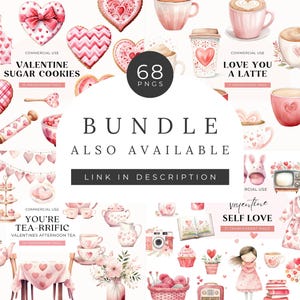 Valentines Day Tea Clipart, DIGITAL DOWNLOAD, Pink Watercolor Afternoon ...
