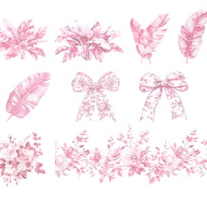 Pink Safari Toile Clipart, DIGITAL DOWNLOAD, Baby Shower Toile De Jouy ...