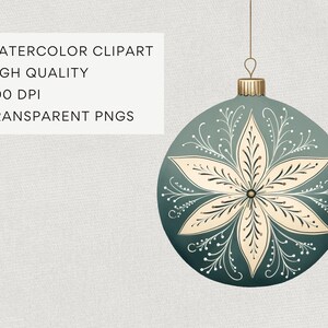 Scandi Christmas Ornament Clipart, DIGITAL DOWNLOAD, Nordic Xmas Bauble ...