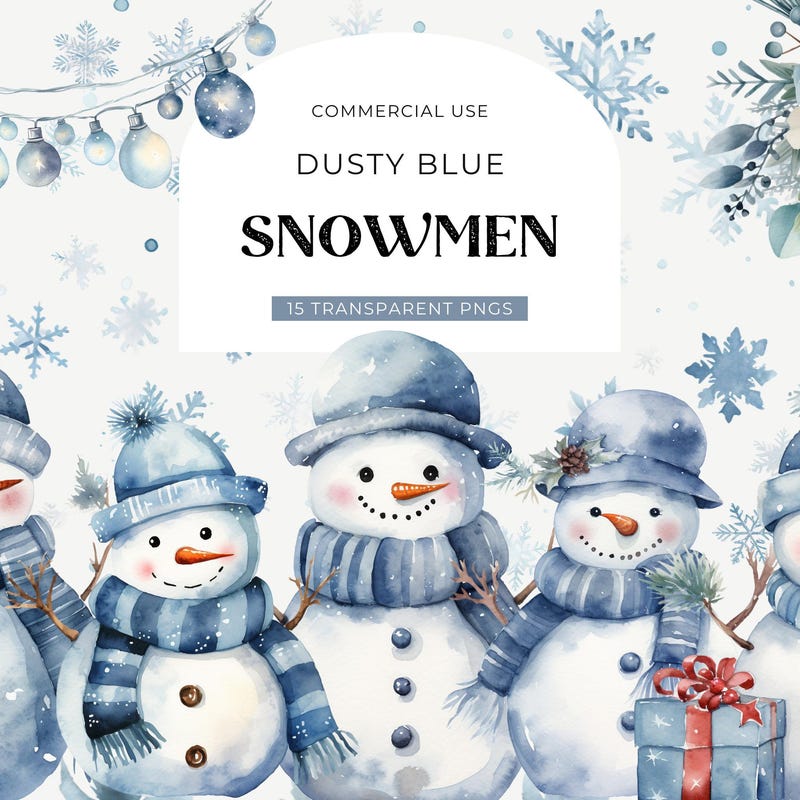 Snowmen Clipart - Etsy