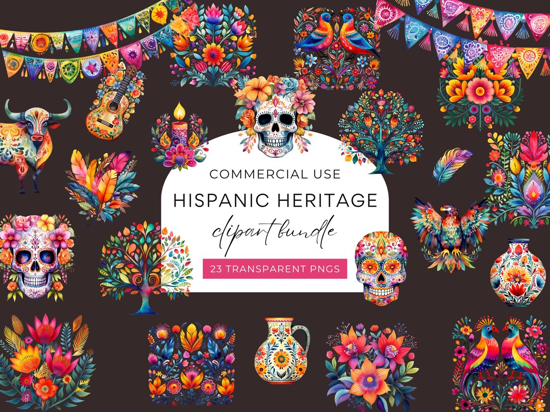 Hispanic Heritage Month Clipart, DIGITAL Download Commercial Use PNG ...