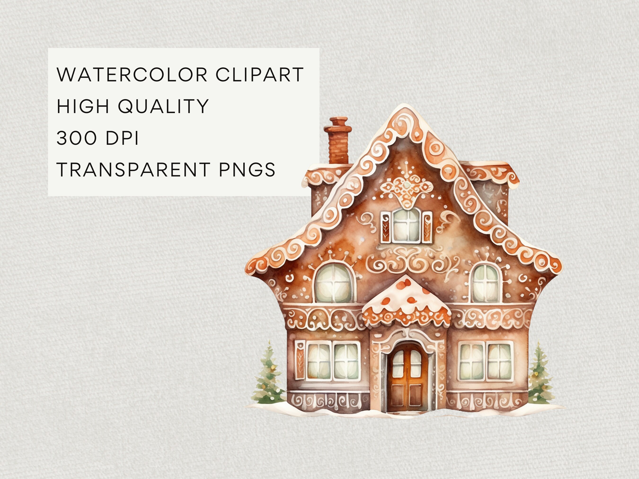 Gingerbread House Clipart Christmas, DIGITAL DOWNLOAD, Winter Cookies ...