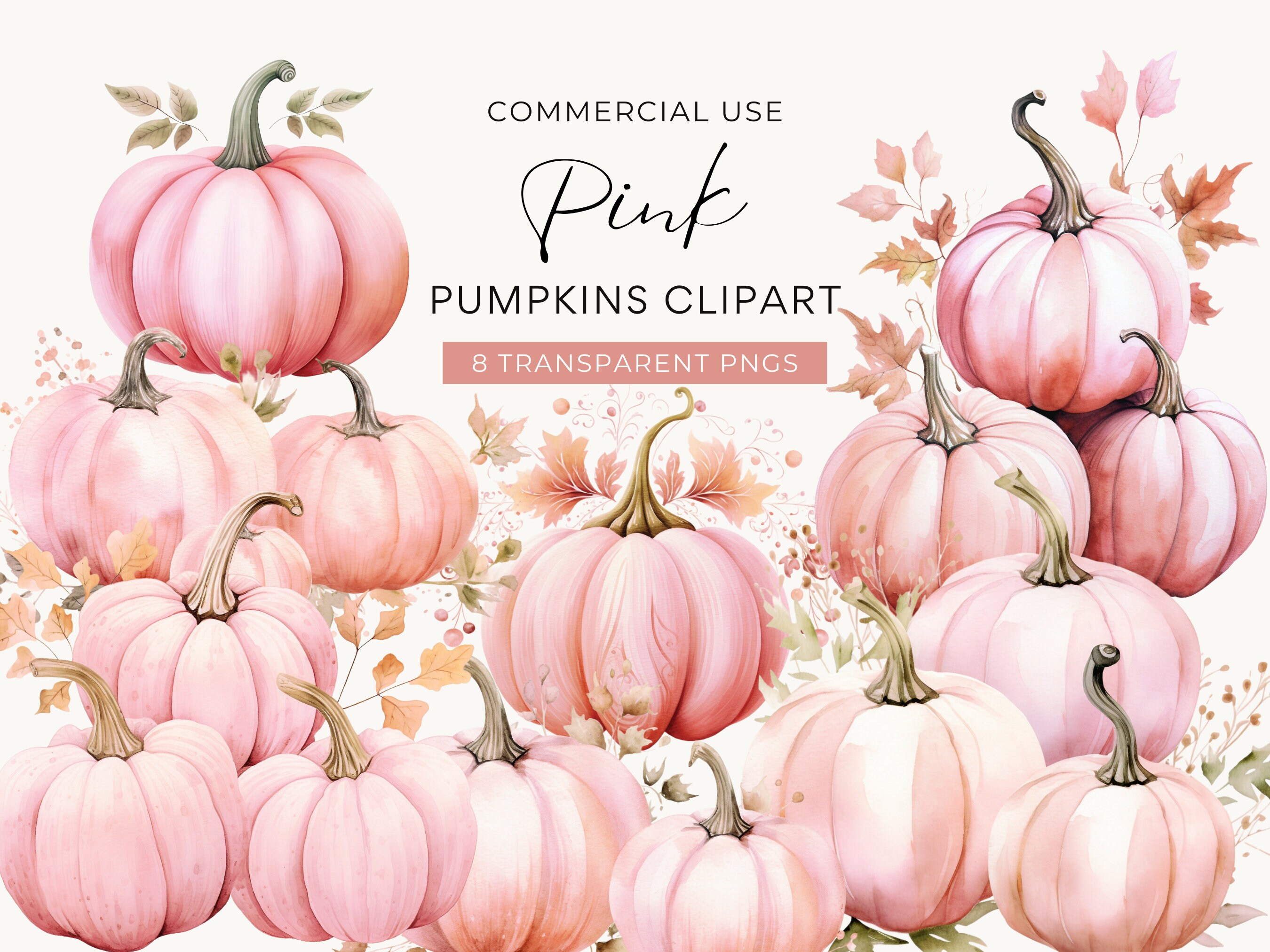 Pink Pumpkin Clipart, DIGITAL DOWNLOAD, Girl Baby Shower Clipart, Pink ...