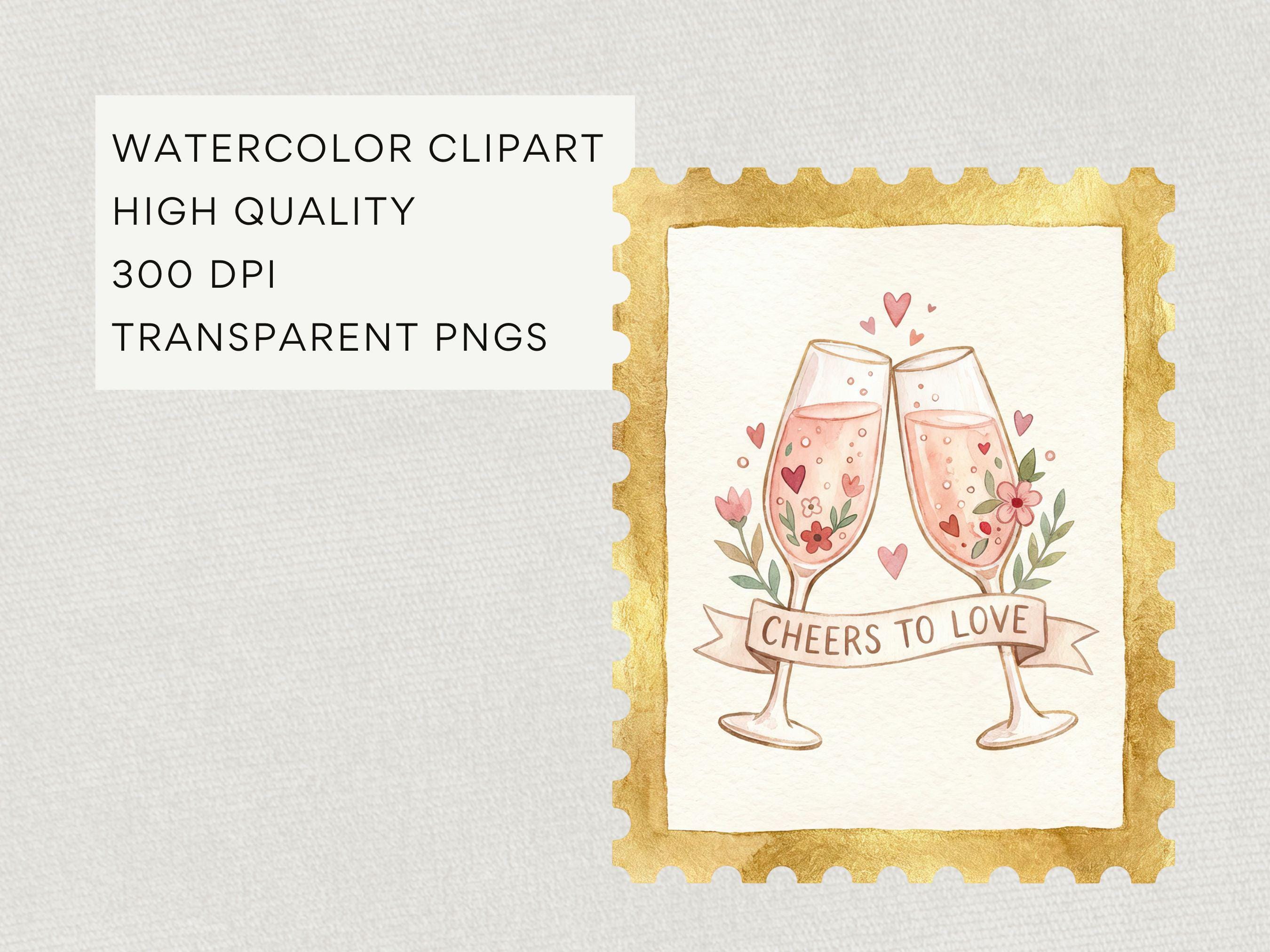 Valentine Postage Stamps Clipart, Valentines Day Clip Art, Scrapbooking ...