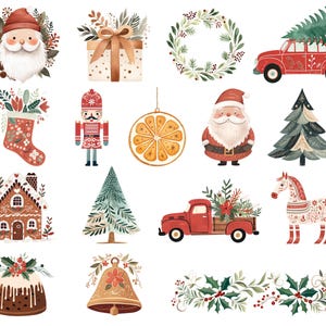 Scandi Christmas Clipart, DIGITAL DOWNLOAD, Nordic Style Xmas Card Clip ...